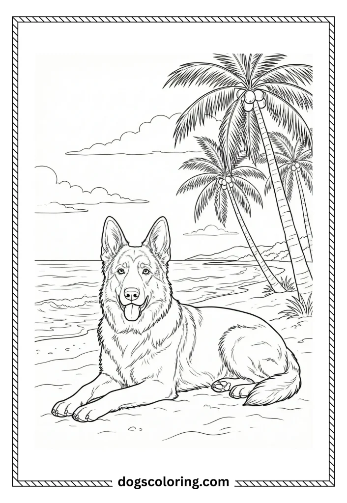 Free German Shepherd Dog Coloring Pages Printable PDF